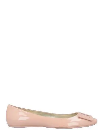 ROGER VIVIER Blush Leather Ballet Flats - Pink