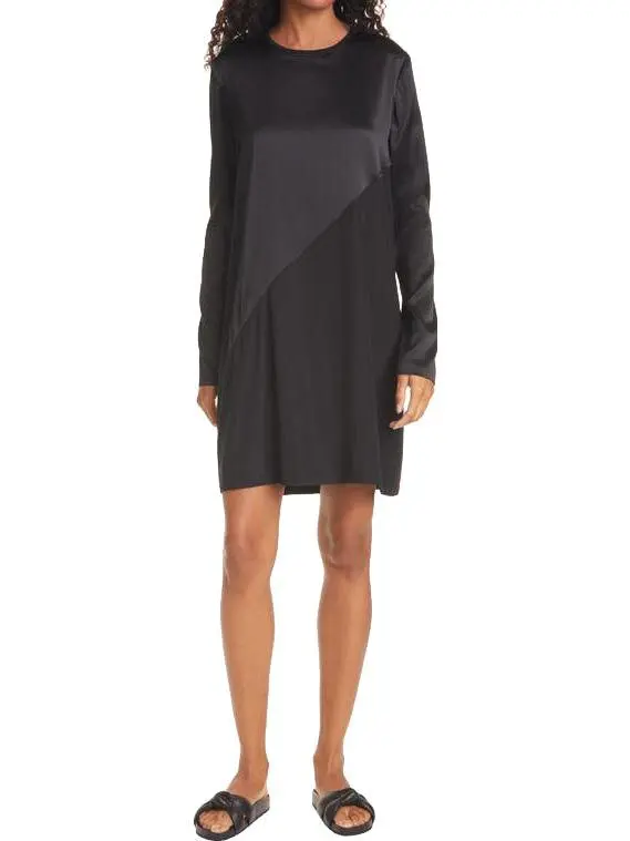 ATM Anthony Thomas Melillo Long Sleeve Stretch Silk Minidress - Black