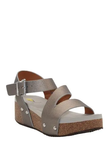 VOLATILE Biloxi Platform Wedge Sandal - Pewter