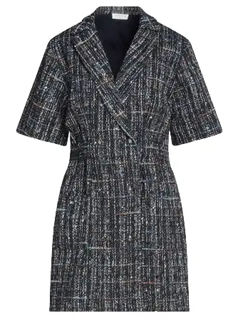 Sandro Tweed Mini Shirt Dress - Blue
