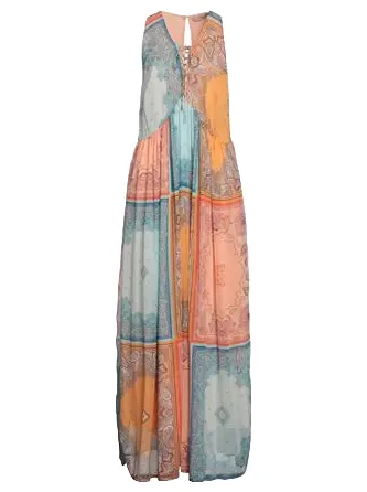 TWINSET Printed Georgette Maxi Dress - Orange
