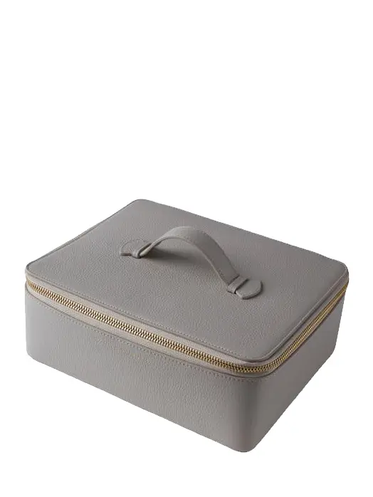 Monica Vinader Extra Large Leather Jewelry Case - Pebble Grey