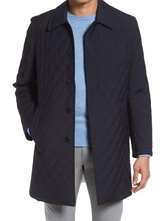 Cardinal Of Canada Mansfield Quilted Car Coat - Navy