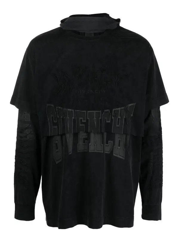Givenchy Logo-embroidered Long-sleeve T-shirt - Black