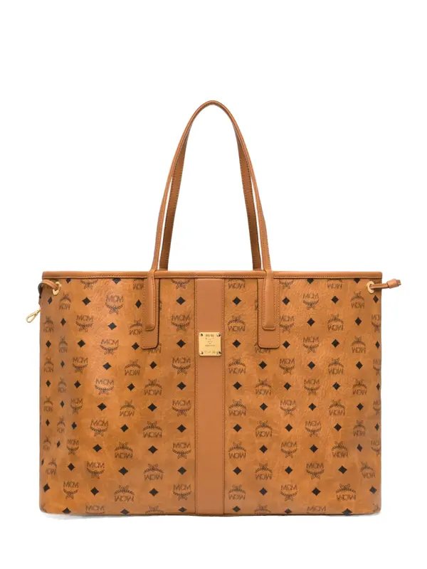 Mcm Large Liz Reversible Tote - Brown