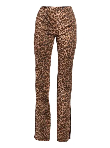 Blumarine Flared Leopard Print Pants - Brown