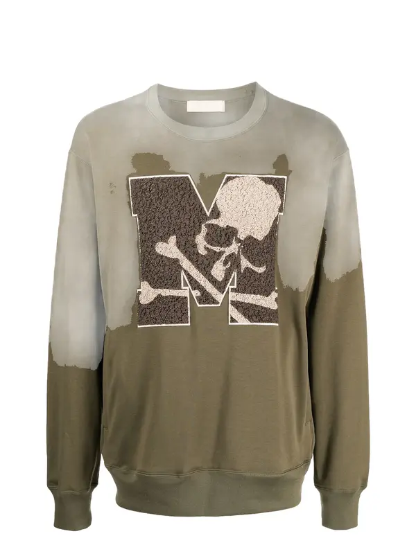MASTERMIND WORLD Skull-print Crew-neck Sweatshirt - Green