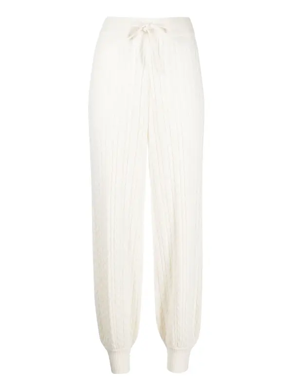 MADELEINE THOMPSON Lily Cable-knit Trousers - White