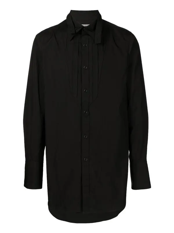 Yohji Yamamoto Bowtie-collar Oversized Shirt - Black