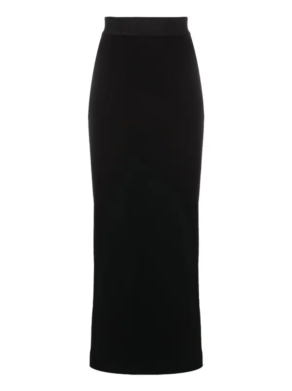 Dolce & Gabbana Logo-waistband Bodycon Midi Skirt - Black