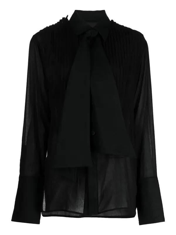 Yohji Yamamoto Pussy-bow Collar Blouse - Black