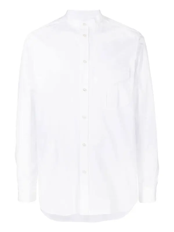 JIL SANDER Stand-collar Cotton Shirt - White
