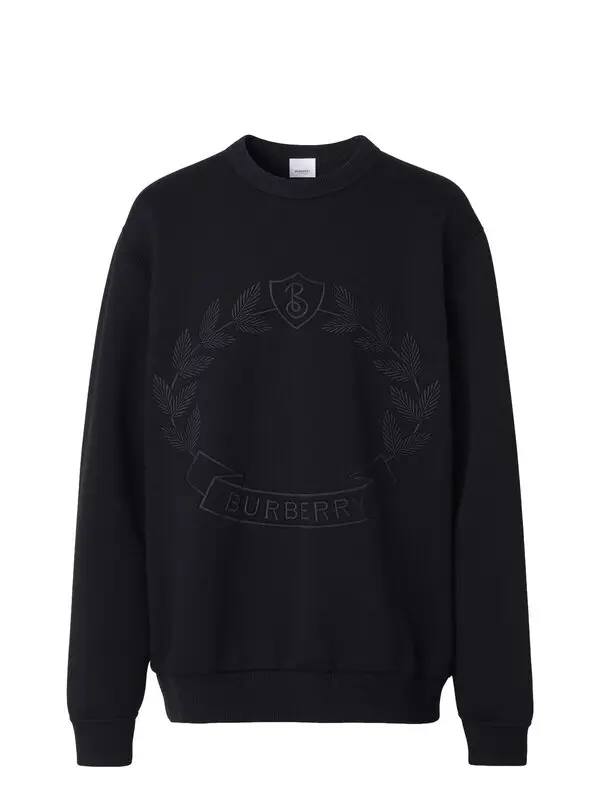 Burberry Oak Leaf-embroidery Sweatshirt - Black