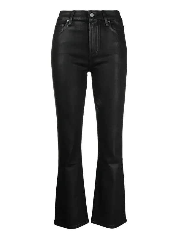 Paige Claudine Coated Flared Jeans - Black