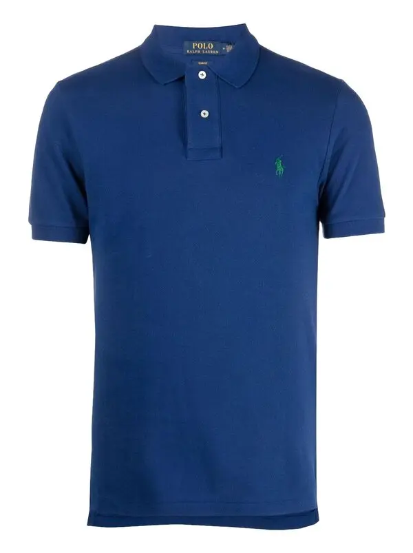 Polo Ralph Lauren Logo-embroidered Cotton Polo Shirt - Blue