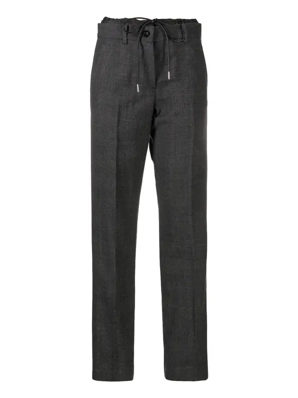 Sacai Drawstring-fastening Straight-leg Trousers - Grey