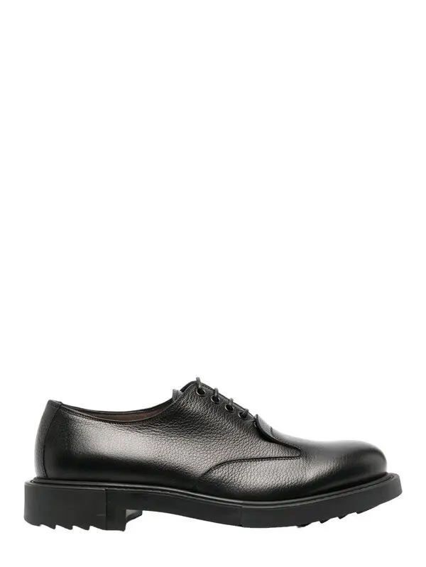 FERRAGAMO Lace-up Leather Derby Shoes - Black