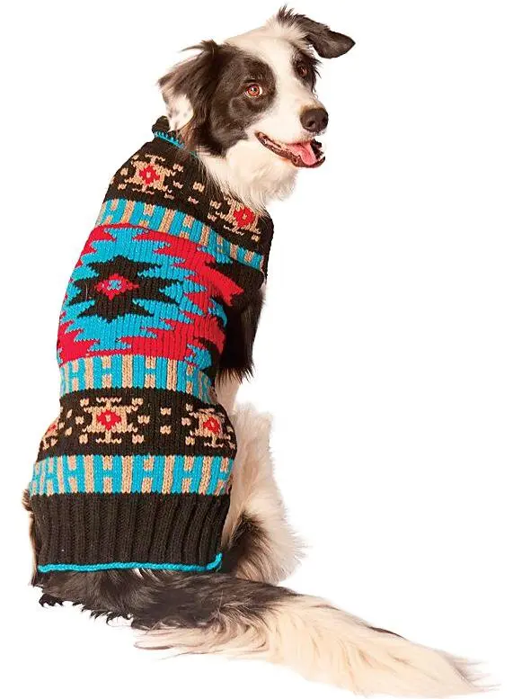 CHILLY DOG Southwest Dog Sweater - Black