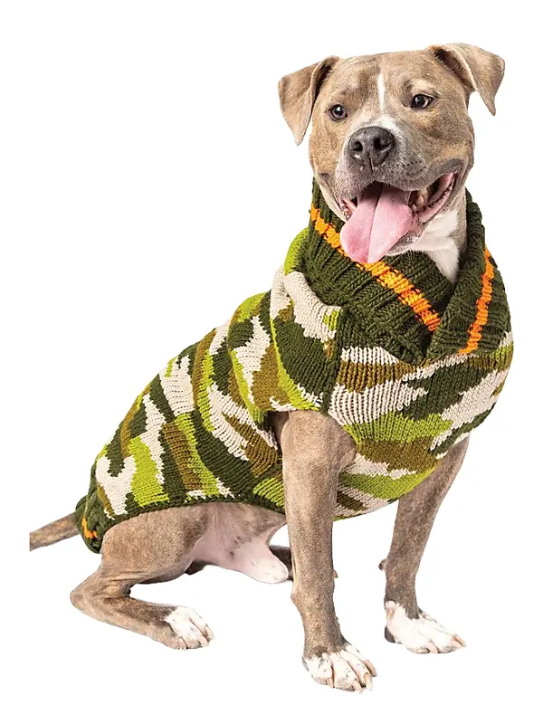 CHILLY DOG Camo Dog Sweater - Green