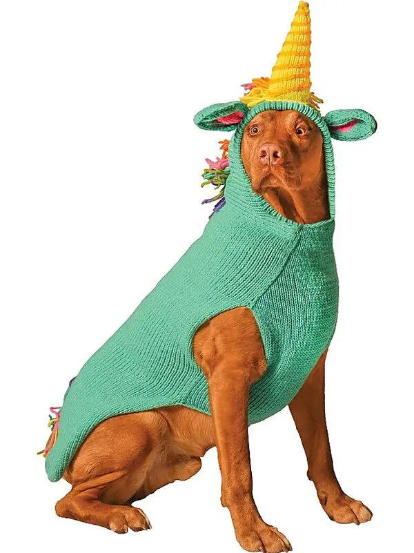 CHILLY DOG Unicorn Dog Sweater - Turquoise