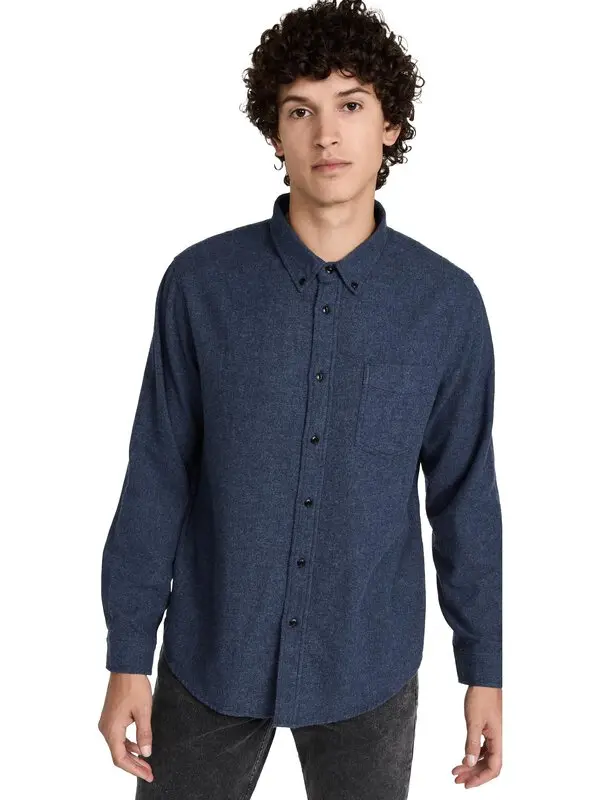 Rails Runson Button Down Shirt - Heather Blue