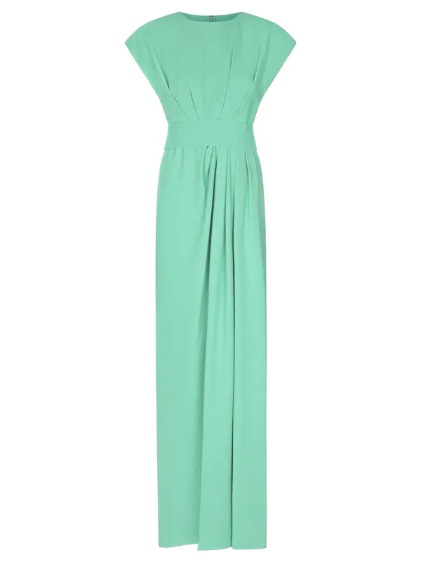 Dolce & Gabbana Pleated Cap-sleeve Gown - Green