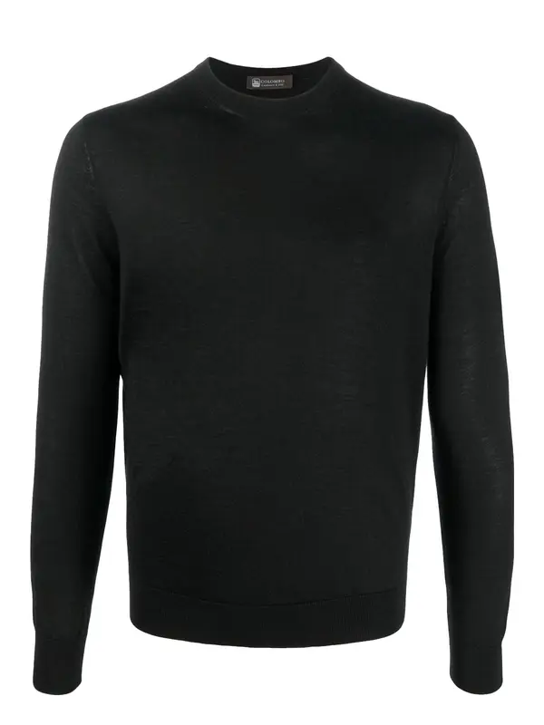 Colombo Crew Neck Long-sleeved Jumper - Black