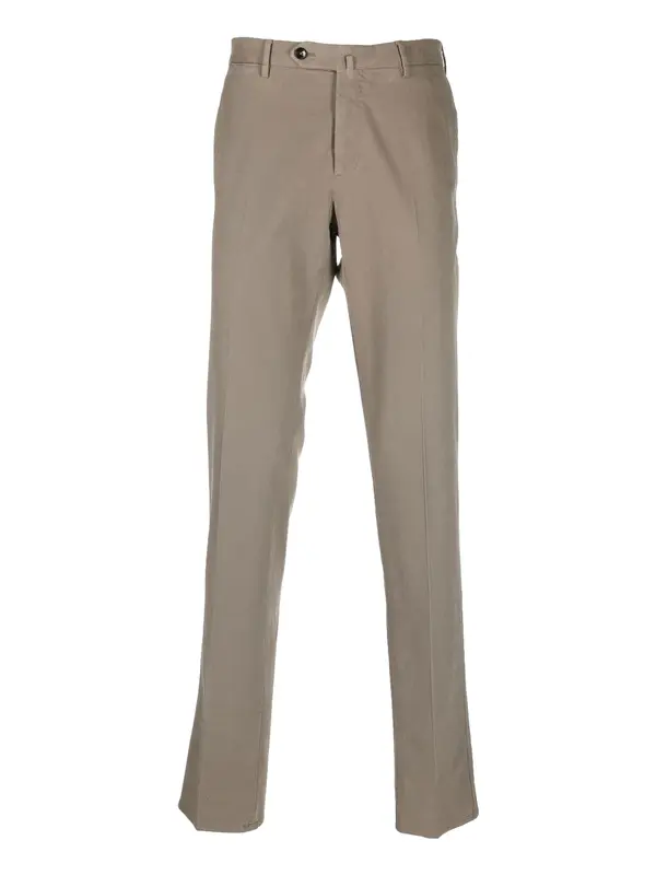 PT TORINO Mid-rise Slim-cut Chinos - Neutrals