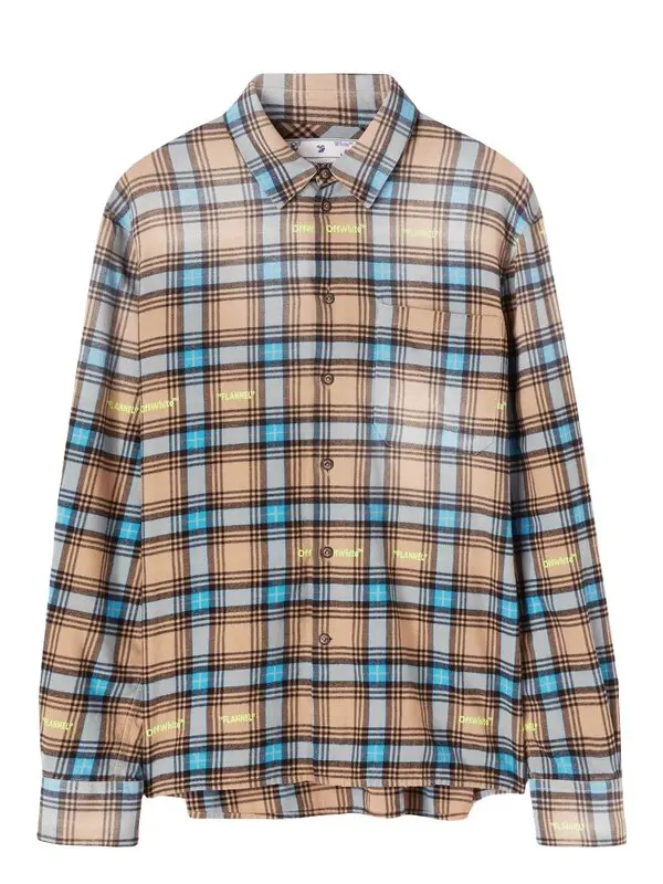 Off-White Check-print Long-sleeve Shirt - Brown