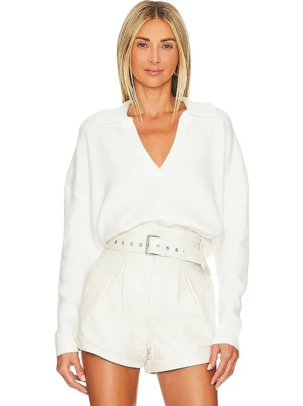 Central Park West Marti Polo Sweater - White