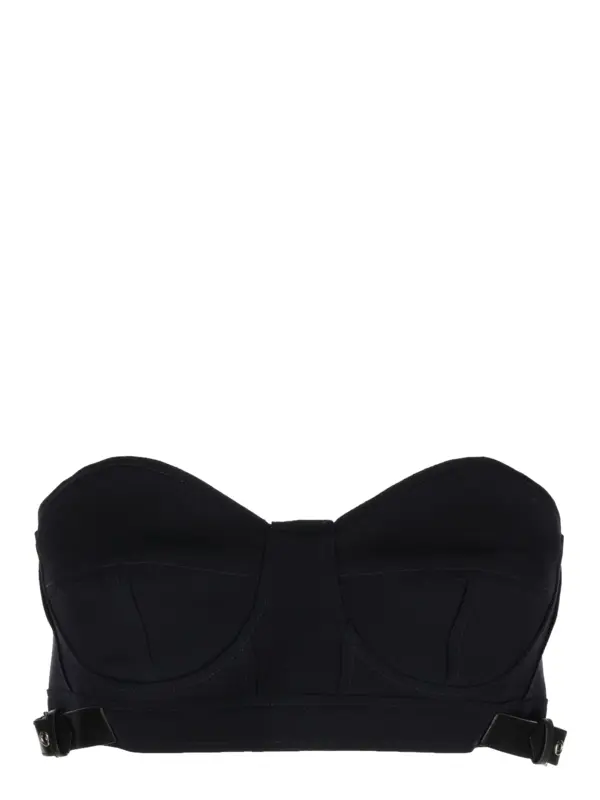 Rokh Belt-strap Detailed Cropped Top - Black