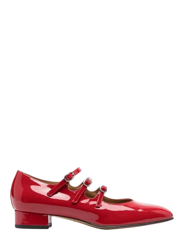 CAREL Buckled Patent Leather Pumps - Red