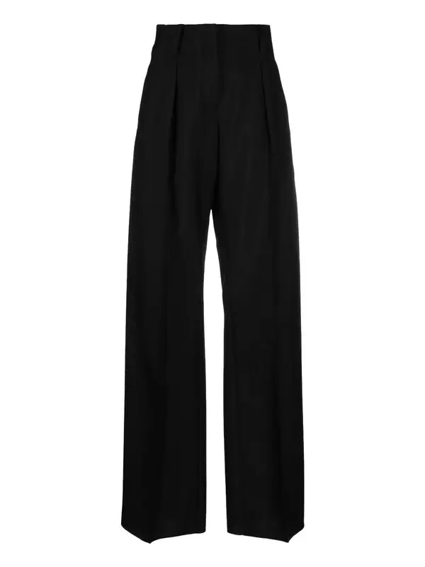 FERRAGAMO High-waisted Wide-leg Trousers - Black