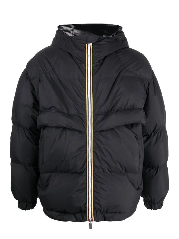 K-WAY Zip-up Padded Coat - Black
