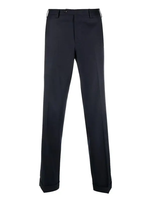 PT TORINO Straight-leg Virgin Wool Trousers - Blue