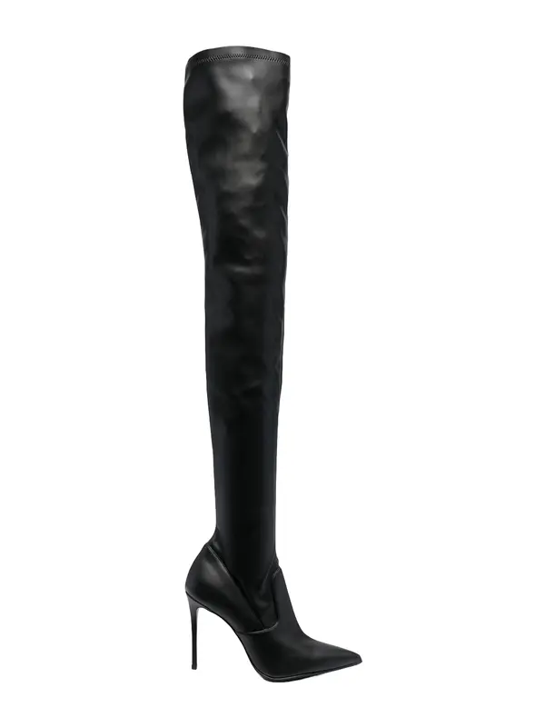 LE SILLA Eva Thigh-high Leather Boots - Black