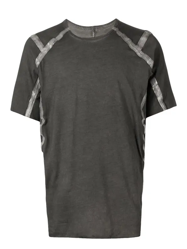 ISAAC SELLAM EXPERIENCE Tape-embellished Short-sleeve T-shirt - Grey