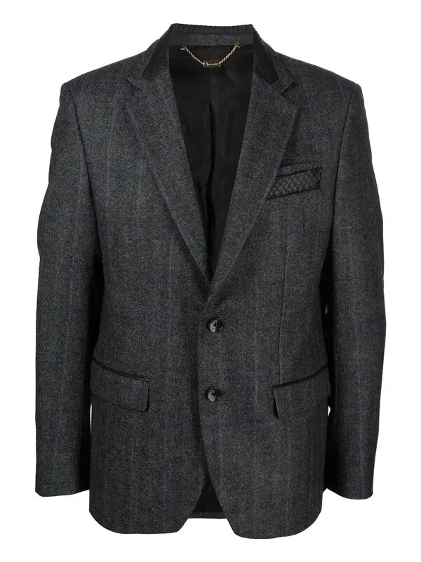 BILLIONAIRE Checked Single-breasted Blazer - Grey