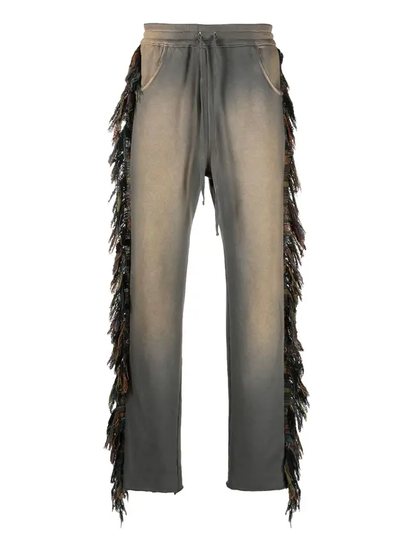 Alchemist Fringed-trim Track Pants - Grey