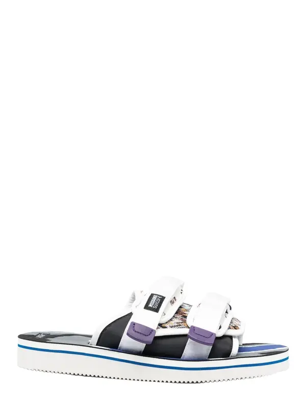 Suicoke Double Touch-strap Panelled Slides - White