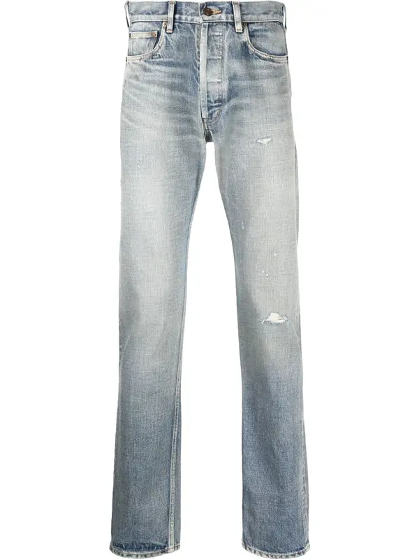 Saint Laurent Mid-rise Straight Jeans - Blue