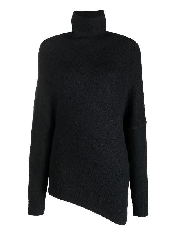 Proenza Schouler Boucle Asymmetric Sweater - Black