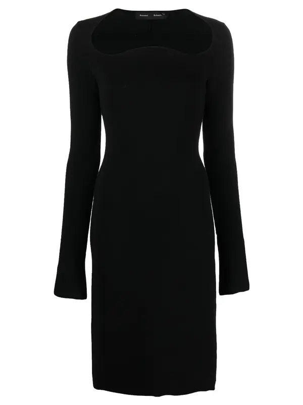 Proenza Schouler Textured Knit Midi Dress - Black