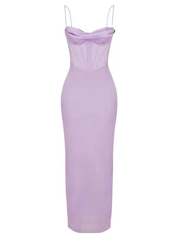 House Of Cb Charmaine Corset Maxi Dress - Lavender