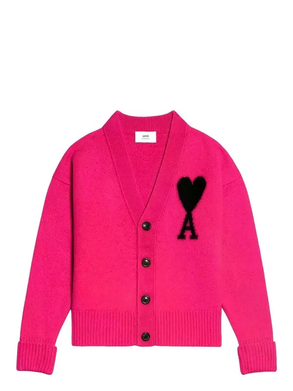 Ami De Coeur Wool Cardigan - Pink