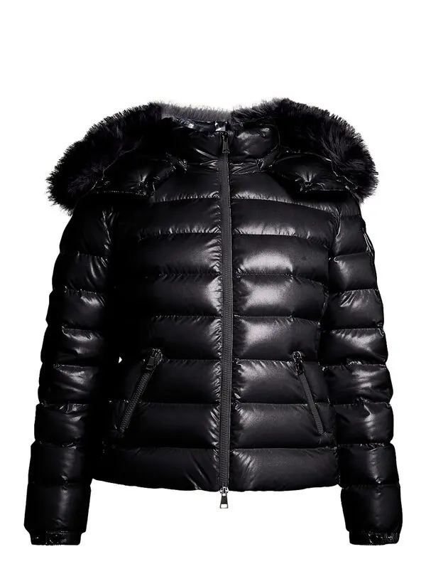 Moncler Badyf Faux Fur-trimmed Hooded Down Jacket - Black