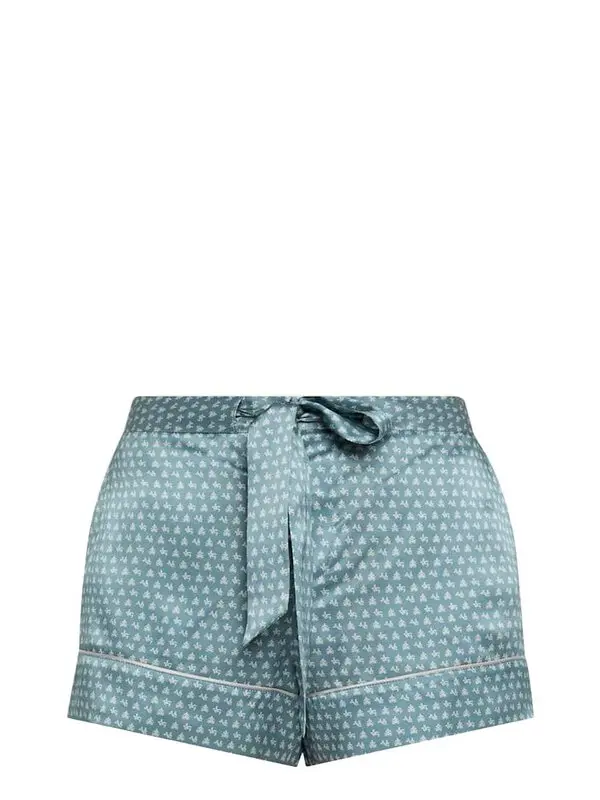 Kiki De Montparnasse Kiki Silk Lounge Shorts - Tempete /