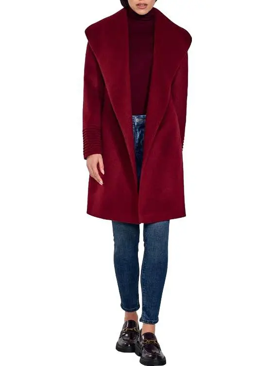 Sentaler Shawl Collar Alpaca And Wool Coat - Garnet Red