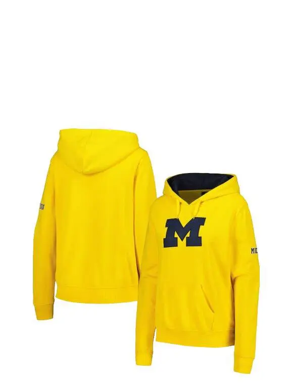 STADIUM ATHLETIC Michigan Wolverines Big Logo Pullover Hoodie - Maize