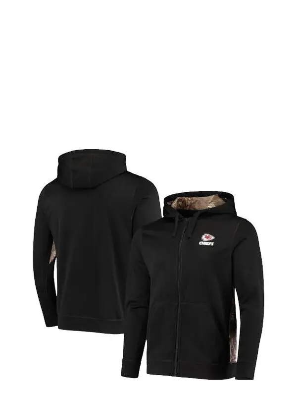 DUNBROOKE Realtree Camo Kansas City Chiefs Decoy Tech Fleece Full-zip Hoodie - Black